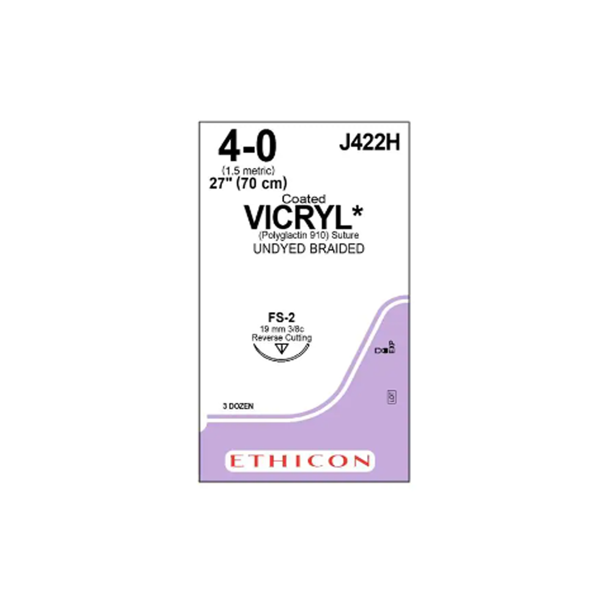 Ethicon 4-0 Vicryl Suture J422H 36/Box